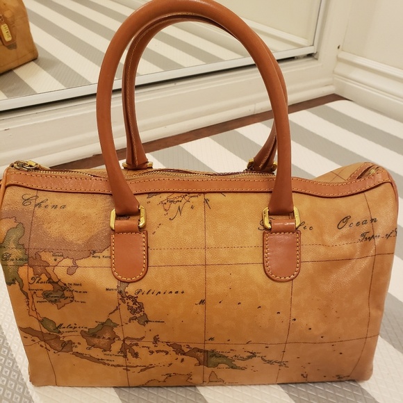 Alviero Martini | Bags | Alviero Martini Map Women Brown Tote Bag ...